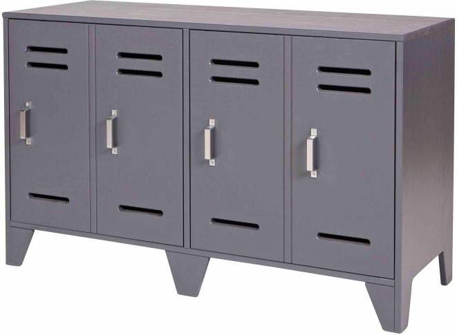 Woood Stijn Laag Lockerkastje Steel Grey [Fsc] - Meubelmooi.nl