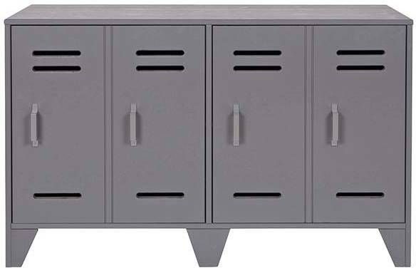 Woood Stijn Laag Lockerkastje Steel Grey [Fsc] - Meubelmooi.nl
